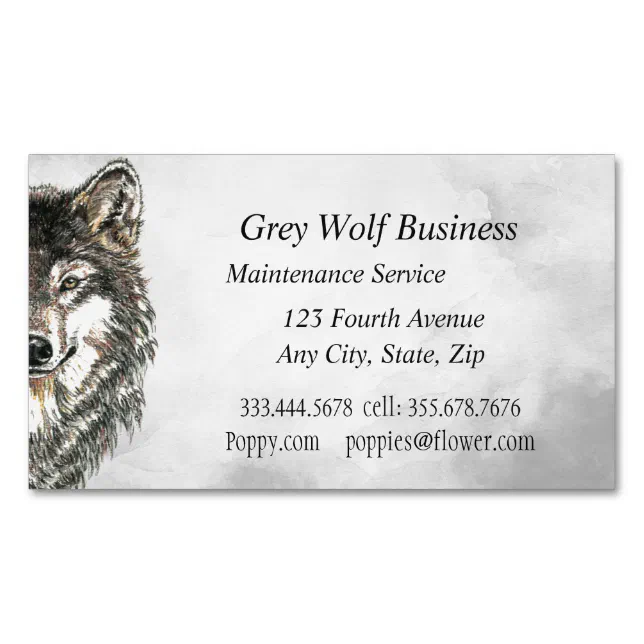 Watercolor Grey Wolf Animal Custom Business Card | Zazzle