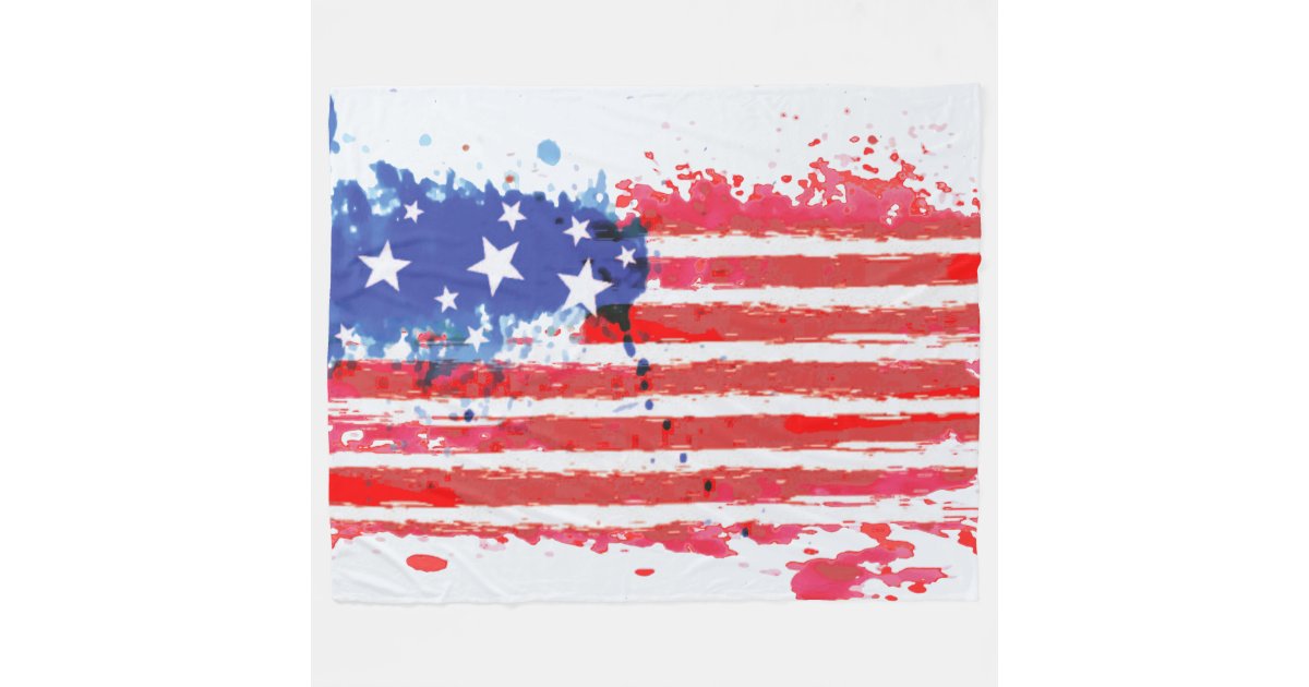 watercolor grunge American Flag blanket | Zazzle