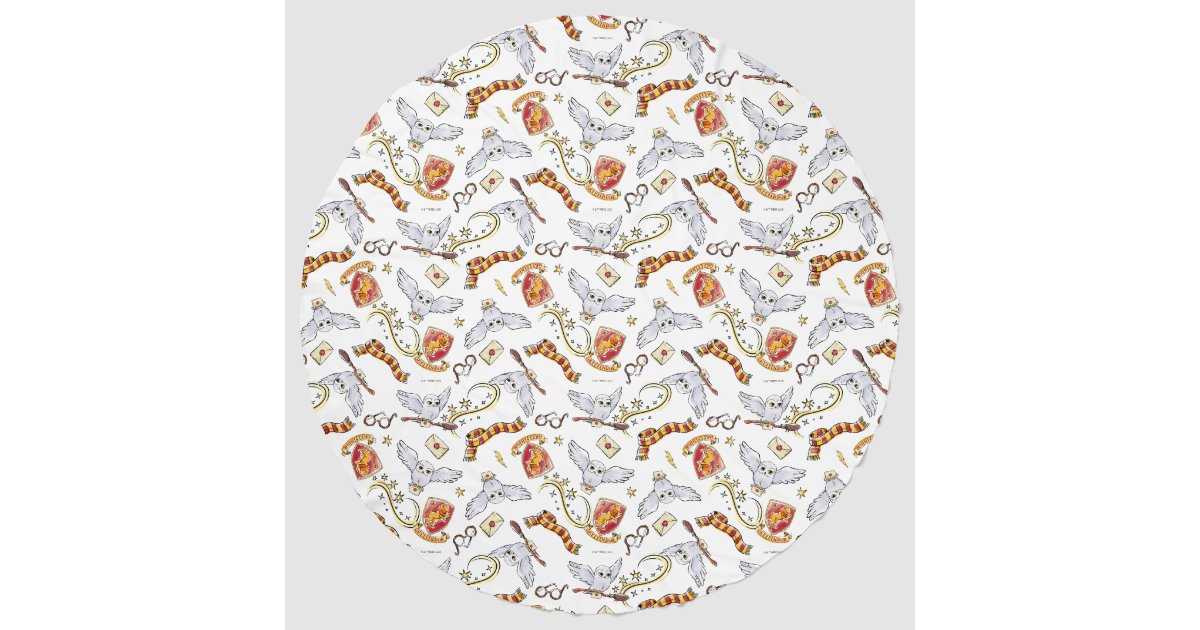 Watercolor GRYFFINDOR™ Hedwig Pattern Beach Towel | Zazzle