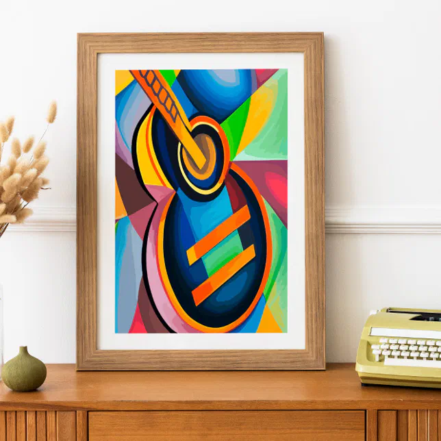 Watercolor Guitar Poster | Zazzle