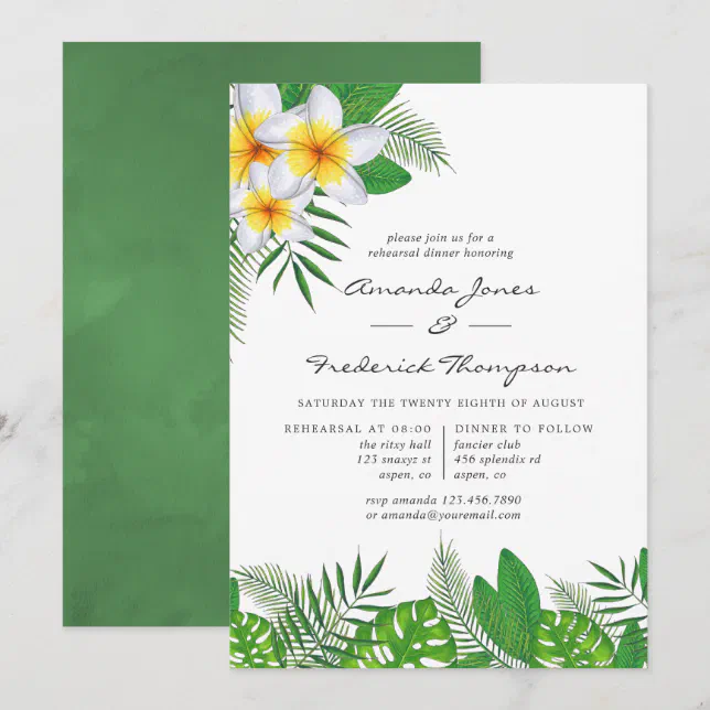 Watercolor Hawaiian Aloha Luau Rehearsal Dinner Invitation | Zazzle