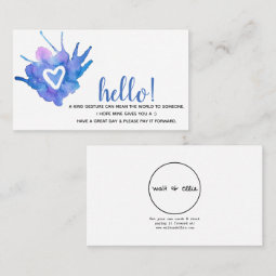 Watercolor Heart | Pay It Forward Cards | Zazzle