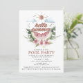 Watercolor Hello Summer Pool Party Invitation | Zazzle