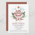 Watercolor Hello Summer Pool Party Invitation | Zazzle