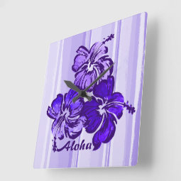 Watercolor Hibiscus Hawaiian Wall Clocks | Zazzle