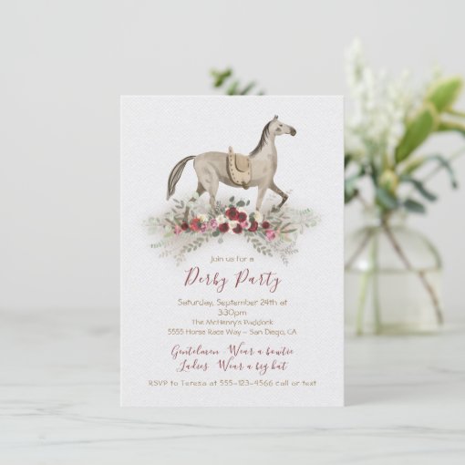 Watercolor horse Derby Party invitations | Zazzle