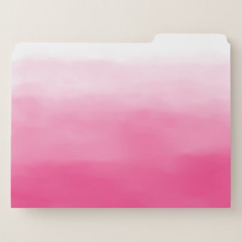 Watercolor Hot Pink Ombre Personalized File Folder | Zazzle