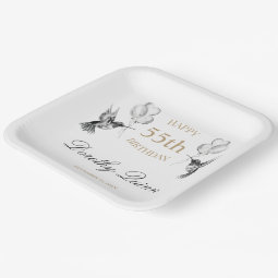 Watercolor Hummingbird Balloon Birthday Party Paper Plates | Zazzle