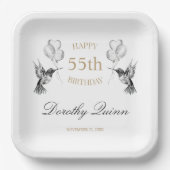 Watercolor Hummingbird Balloon Birthday Party Paper Plates | Zazzle
