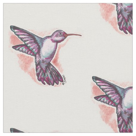 Watercolor Hummingbirds Fabric | Zazzle