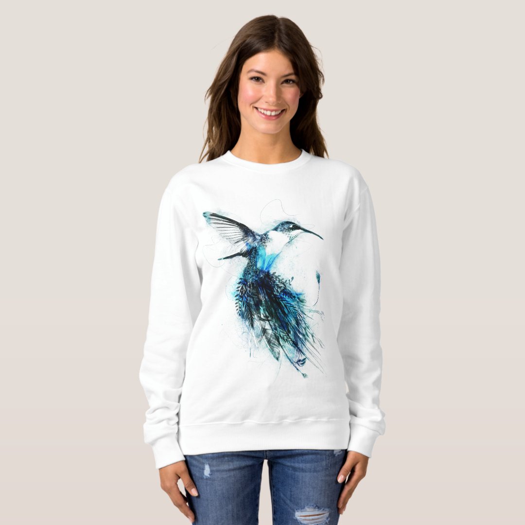 Watercolor Hummingbird, Feather Bird, Sweatshirt | Zazzle