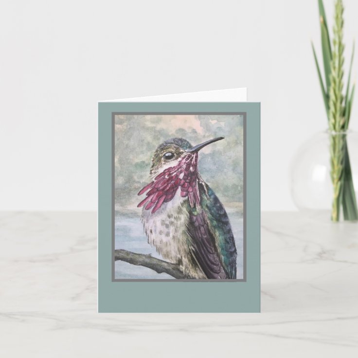 Watercolor Hummingbird note cards. Original art Note Card | Zazzle