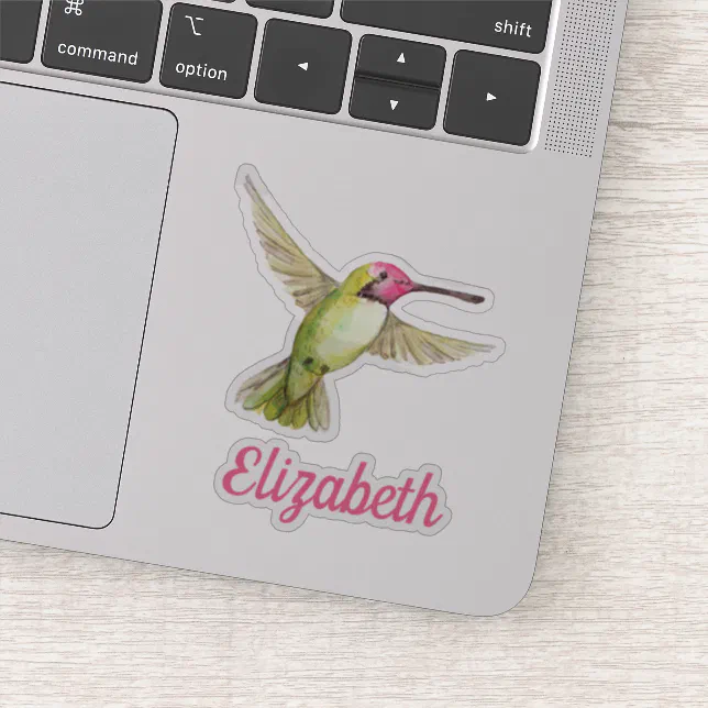 Watercolor Hummingbird With Your Name Sticker | Zazzle