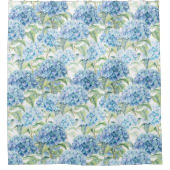 Watercolor Hydrangea Flowers Shower Curtain | Zazzle