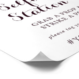 Watercolor Illustrated Fall Selfie Station Sign | Zazzle