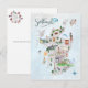 Watercolor Illustrated Map of Scotland Art Postcard | Zazzle
