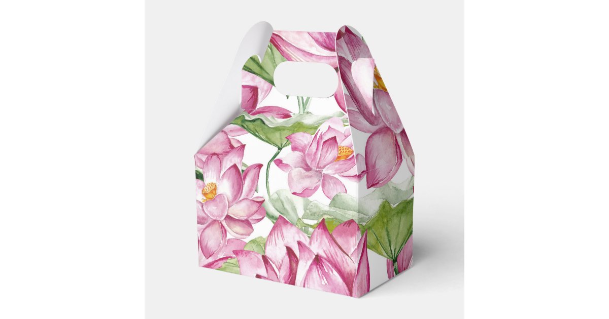 Watercolor Indian Lotus Flower Favor Boxes | Zazzle