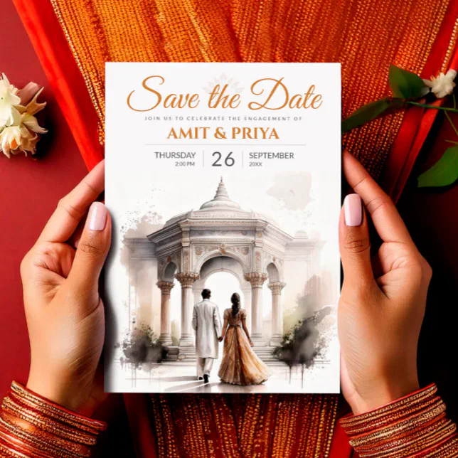 Watercolor Indian Wedding Template, Mandap Sikh Invitation | Zazzle