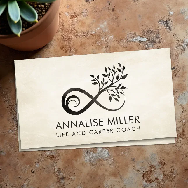 Watercolor Infinity Symbol - Tree branch Business Card | Zazzle
