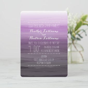 Watercolor Inspired Ombre Wedding - Dark Plum Invitation | Zazzle