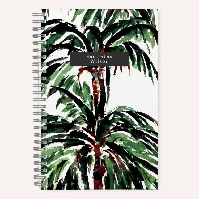 Watercolor Inspired Palm Trees Notebook | Zazzle