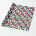 Watercolor Inspired Pink + Green Botanical Floral Wrapping Paper | Zazzle