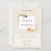watercolor japanese koi fish wedding invitation | Zazzle