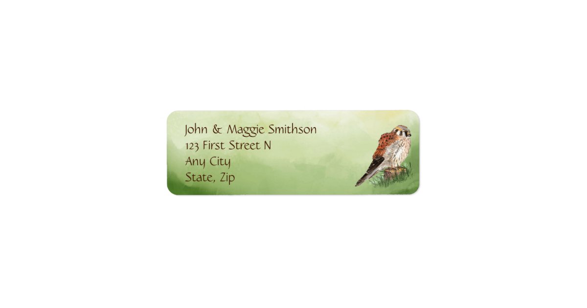 Watercolor Kestrel Falcon Sparrow Hawk Bird Label | Zazzle