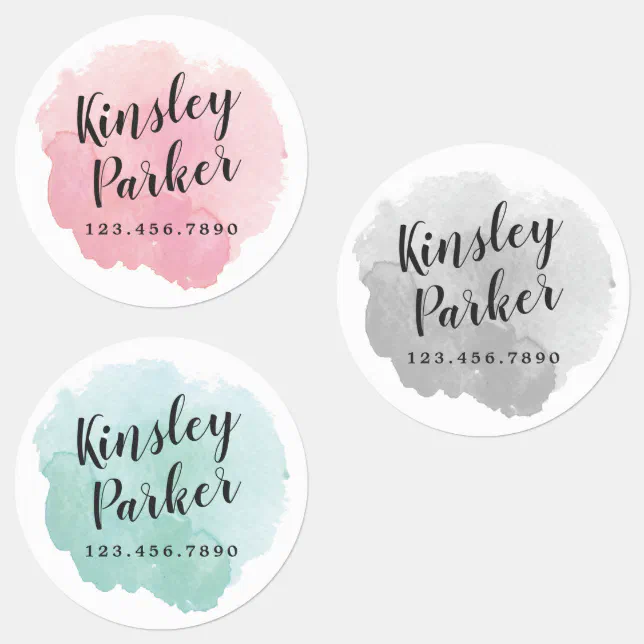 Watercolor Kids Name Waterproof Labels | Zazzle