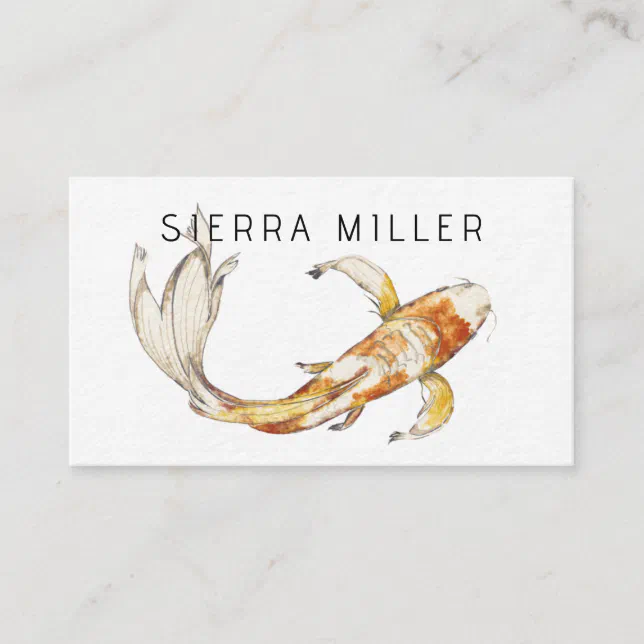 Watercolor koi fish business card | Zazzle