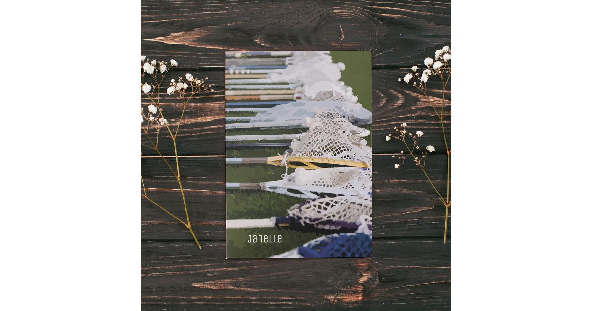 Watercolor Lacrosse Sticks Note Card | Zazzle