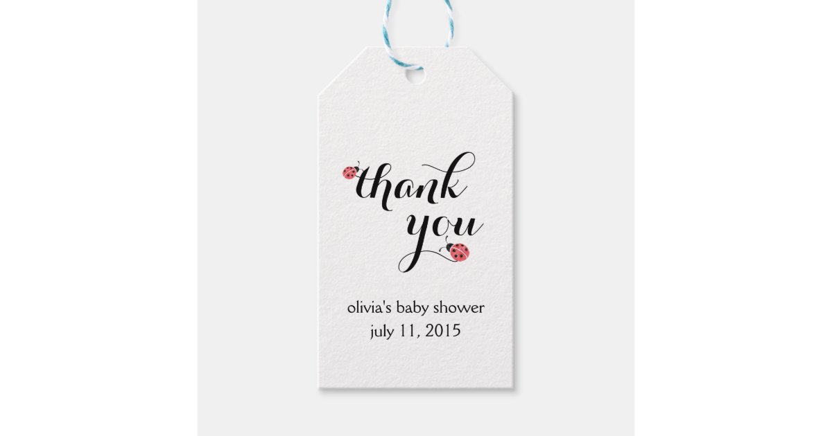 Watercolor Ladybug Baby Shower Favor Tags | Zazzle.com