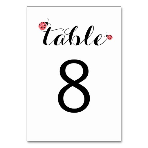 Watercolor Ladybug Baby Shower Table Numbers | Zazzle