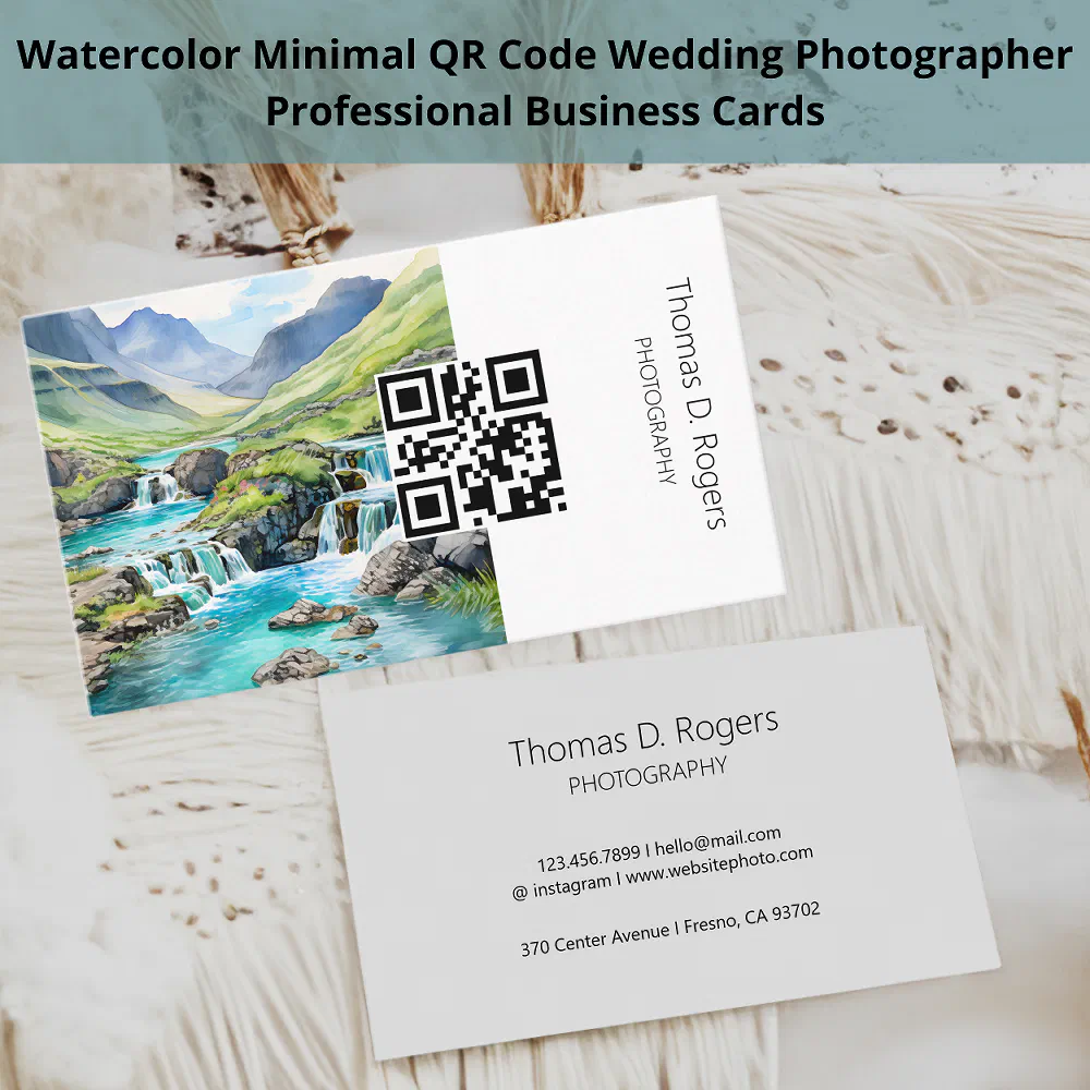 Watercolor Landscape Graphic I Photography QR Code Business Card ...