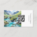 Watercolor Landscape Graphic I Photography QR Code Business Card | Zazzle