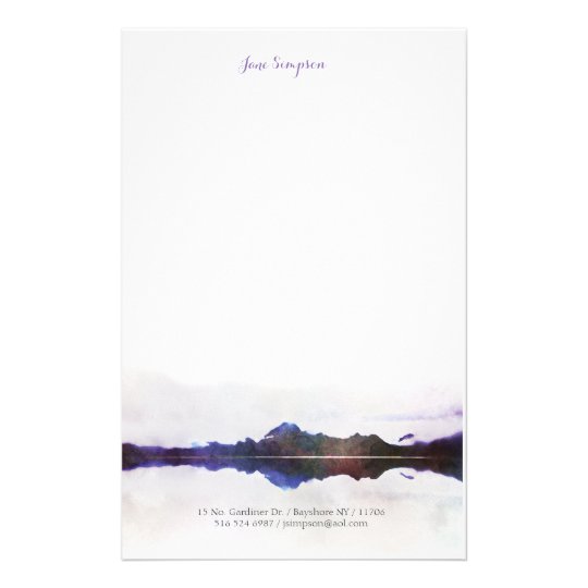 watercolor landscape personal stationary stationery | Zazzle.com