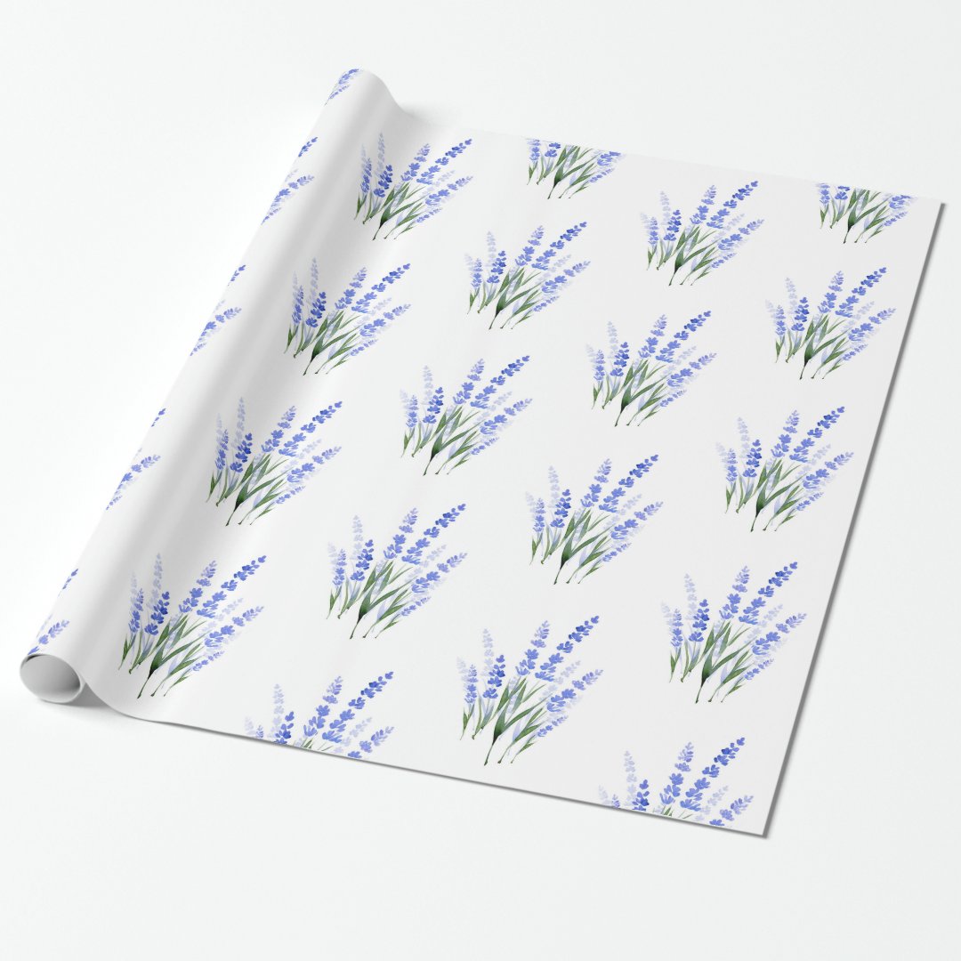 Watercolor Lavender Bouquet Pattern Wrapping Paper | Zazzle