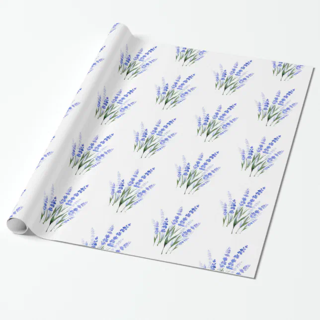 Watercolor Lavender Bouquet Pattern Wrapping Paper | Zazzle