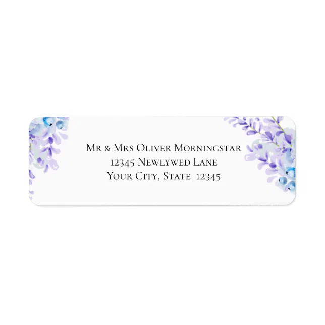 Watercolor Lavender - Dusty Blue Floral Label | Zazzle