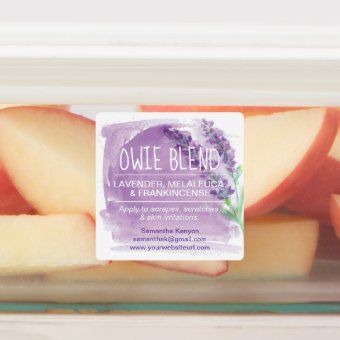 Watercolor Lavender Essential Oils Roller Bottle Labels | Zazzle