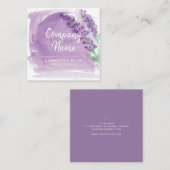 Watercolor Lavender Essential Oils Square Business Card | Zazzle