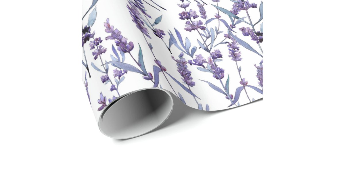 watercolor lavender floral background wrapping paper | Zazzle