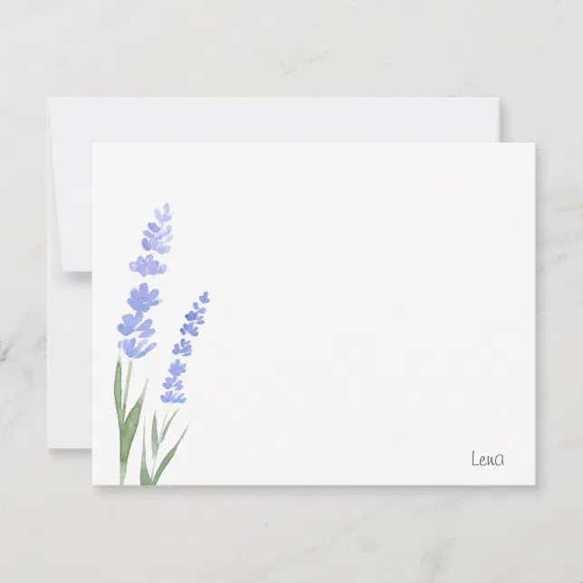 Watercolor Lavender Note Card | Zazzle