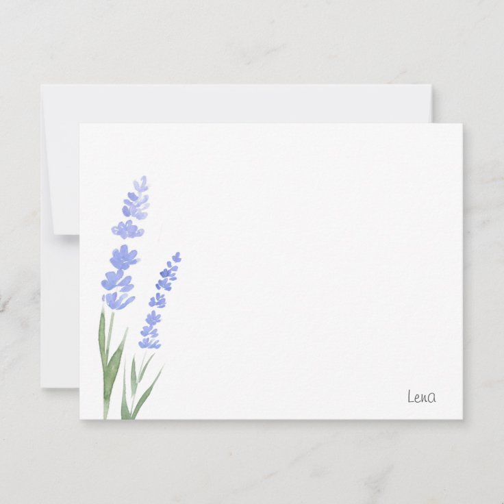 Watercolor Lavender Note Card | Zazzle