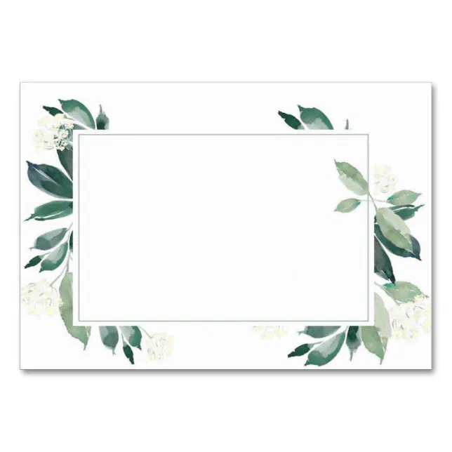 Watercolor Leafy green botanical Table Number | Zazzle
