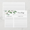 Watercolor Leaves | Recipe Card | Zazzle