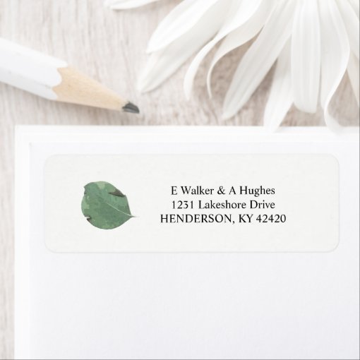 Watercolor leaves return address labels | Zazzle