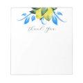 Watercolor Lemon Botanical Thank You Notepad | Zazzle