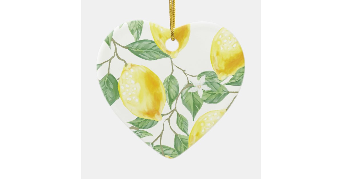 Watercolor Lemon Ceramic Ornament | Zazzle