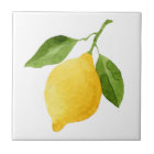 Watercolor lemon ceramic tile | Zazzle